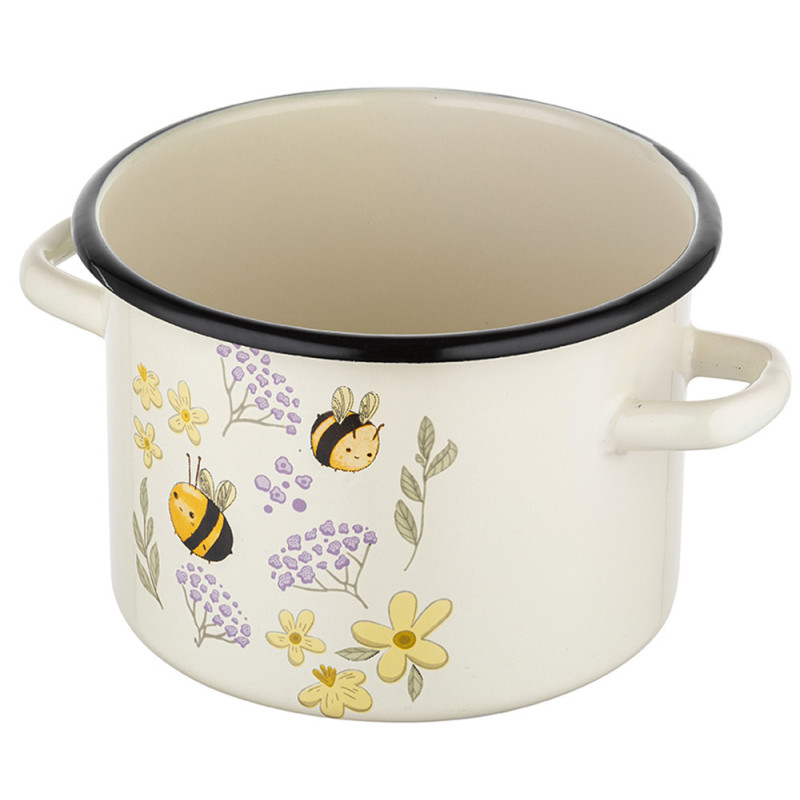 Garnek emaliowany 4.5 l prosty Pszczoła Emalia Pleszew