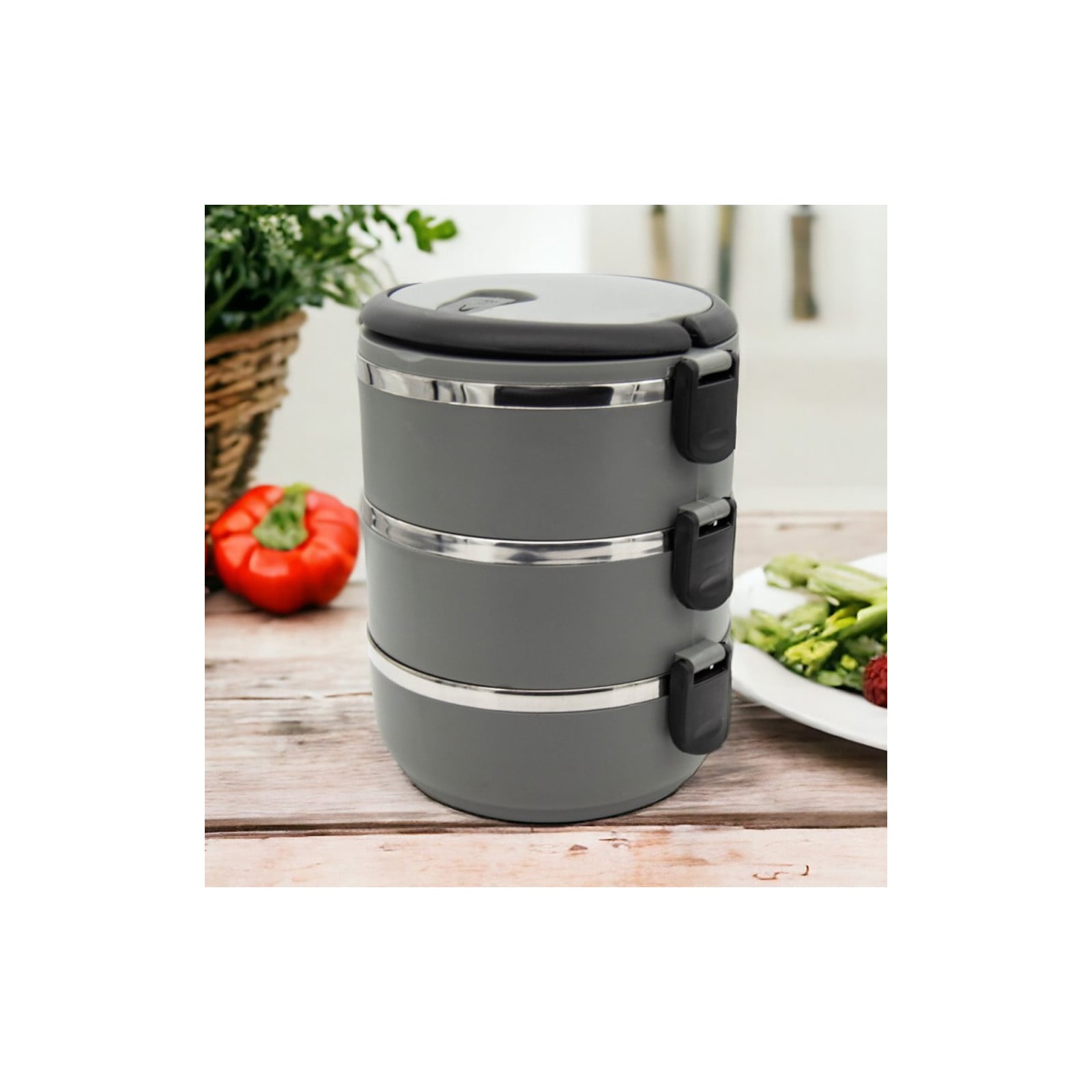 Termos obiadowy 3 częściowy menażka z uchwytem pojemnik na obiad Meyerhoff TR-933-3